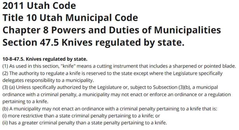 Utah's Knife Laws Explained: What You Need To Know | Homestead Authority